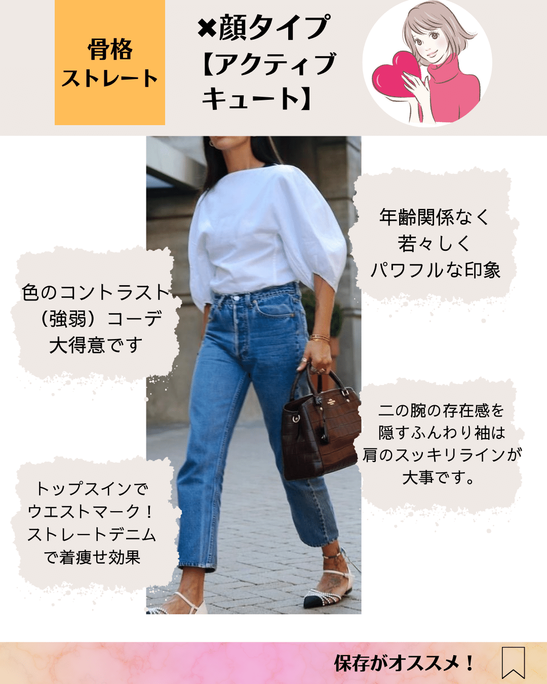 骨格ストレートの垢抜けデニムコーデは「顔」で決まる! イメージコンサルタント城まり